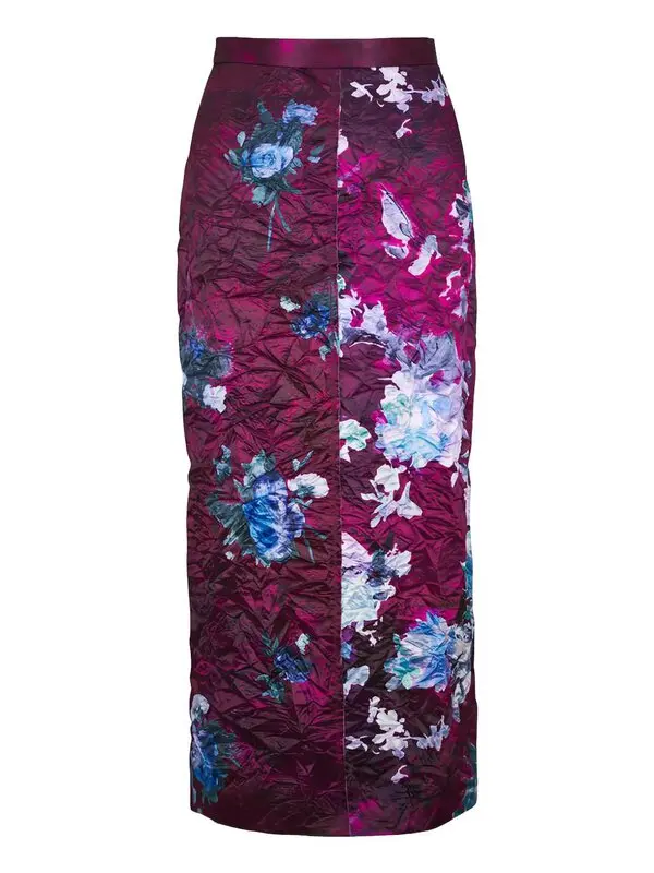 Erdem Floral-print Midi Skirt - Red