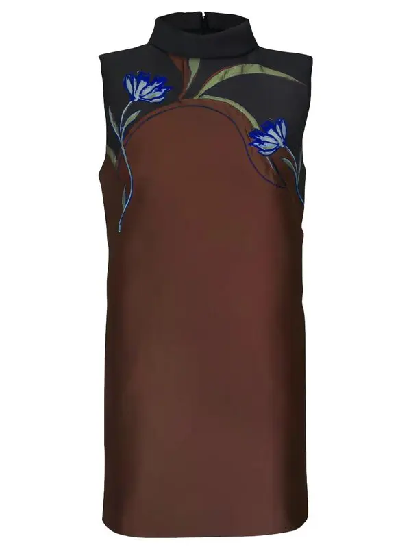 Dorothee Schumacher High-neck Embroidered Dress - Brown