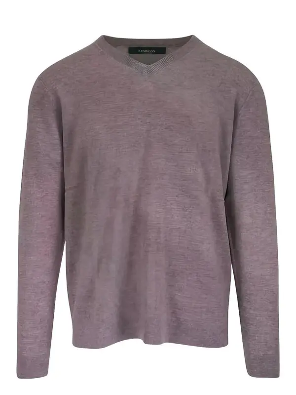 Kinross Cashmere V-neck Sweater - Grey