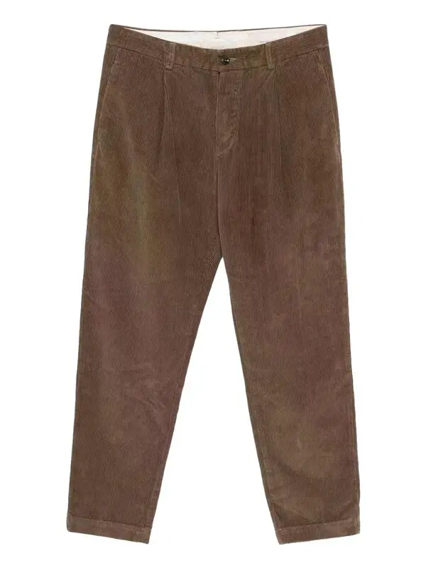 ORIGINAL VINTAGE Pleated Corduroy Trousers - Brown