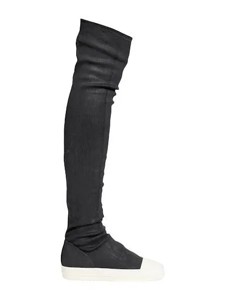 Rick Owens High Sock Sneaks - Black Wax/milk