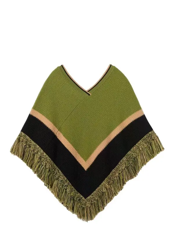 La DoubleJ Embroidered Dreamcatcher Poncho - Green
