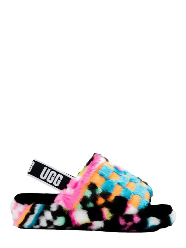 UGG Fluff Yeah Slide Checks - Black