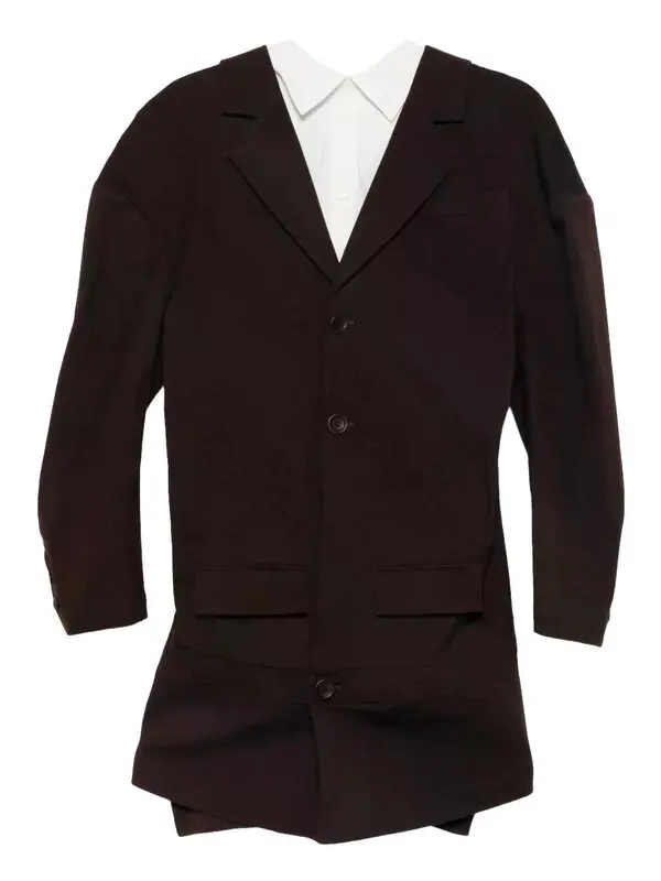 Issey Miyake Like Torso Wool Blazer - Brown