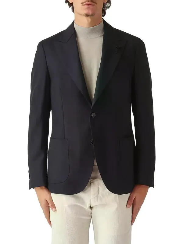 LARDINI Single-breasted Jacket - Blue