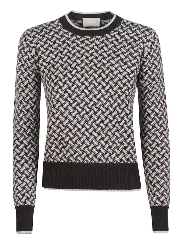 DRUMOHR Patterned Crew Neck Sweater - Grey