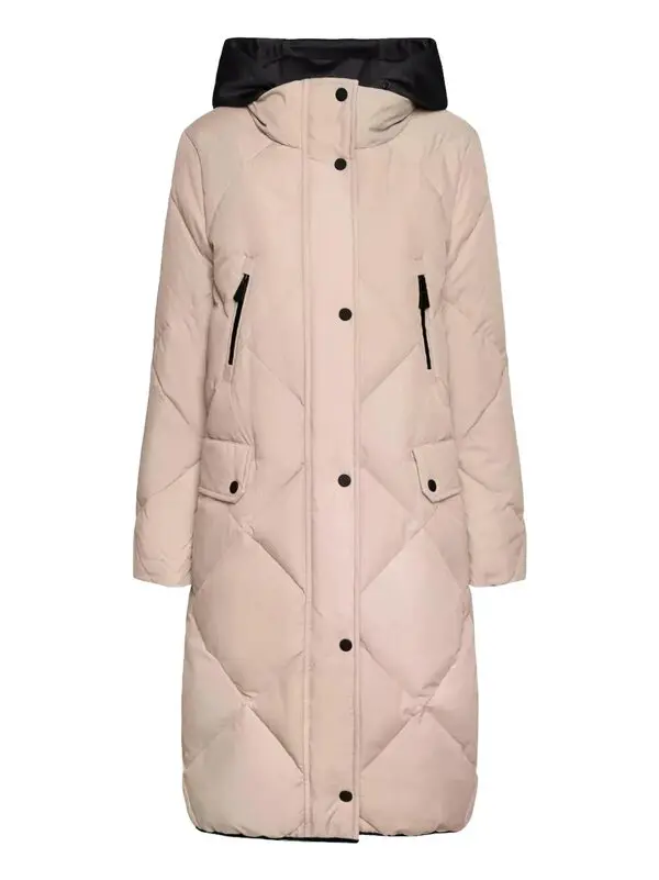 ELENA MIRO` Quilted Hooded Jacket - Neutrals