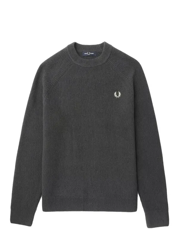 Fred Perry Logo-embroidered Sweater - Grey