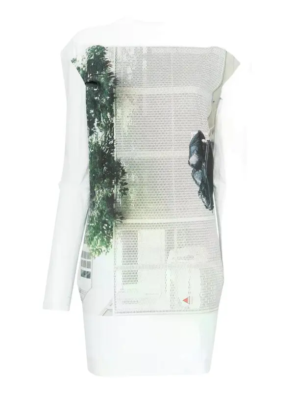 Issey Miyake Street View Graphic Print Top - Blue