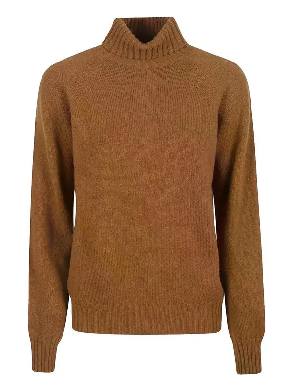 DRUMOHR High-neck Rib Knit Sweater - Brown