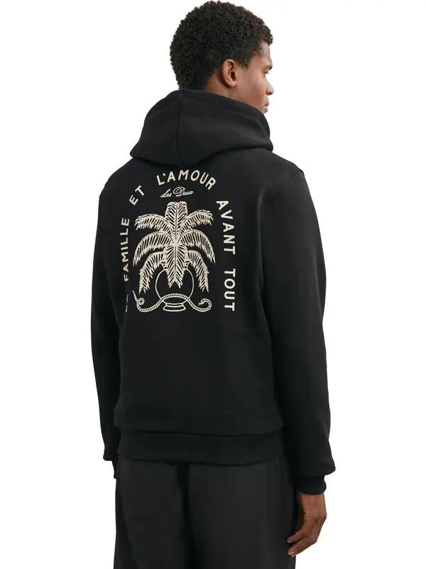 LES DEUX Artwork-print Hoodie - Black