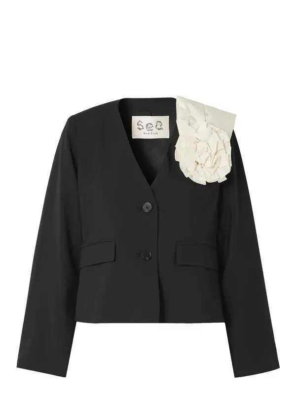 Sea Appliquéd Crepe 'laurie' Blazer - Black