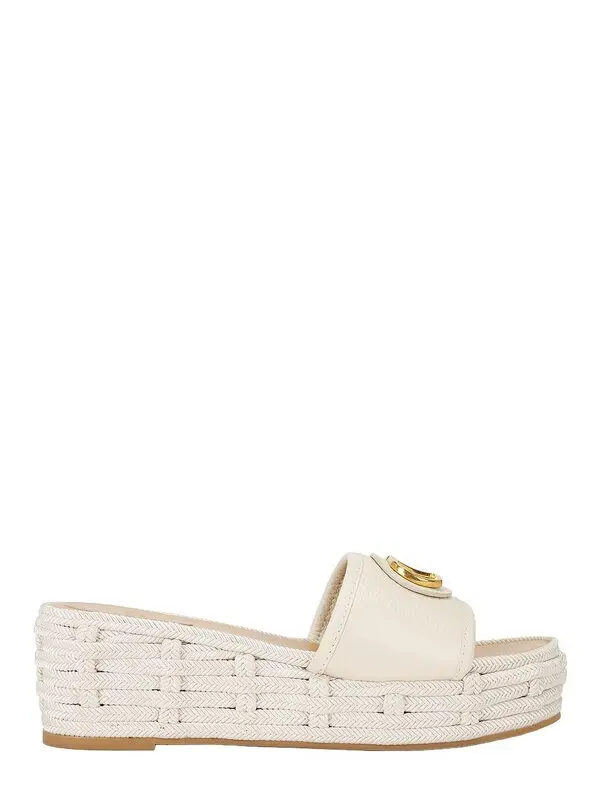 Valentino Garavani St. Alce Espadrille Slides - Light Ivory