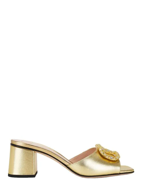 Valentino Garavani Vlogo Signature Mule - Antique Brass