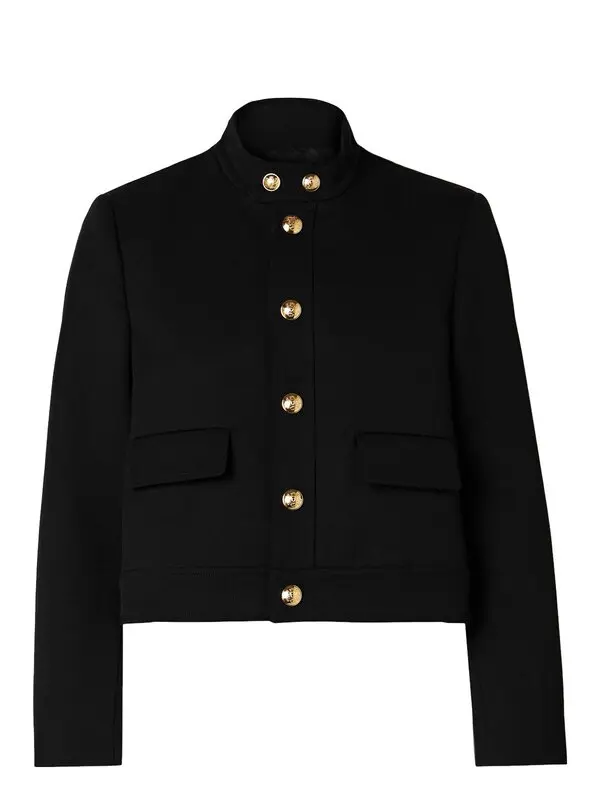 NILI LOTAN Hadley Cropped Wool-twill Jacket - Black