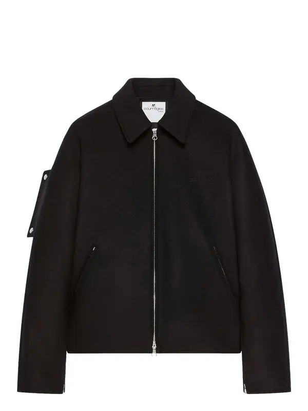 COURREGES Wool Bomber Jacket - Black