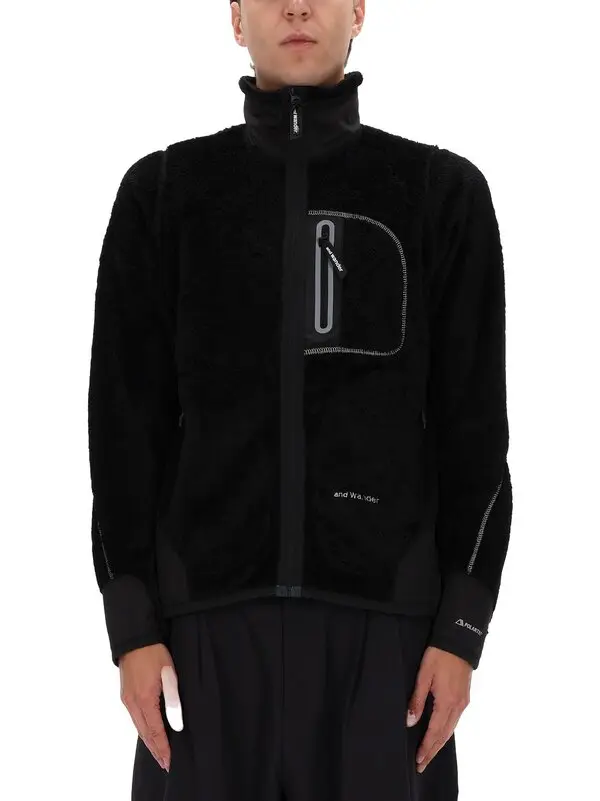 AND WANDER Jacket With Logo - Black