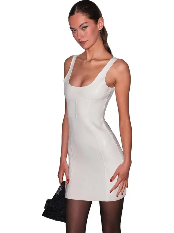 Fleur Du Mal Sequin Knit Bodycon Dress - Ivory
