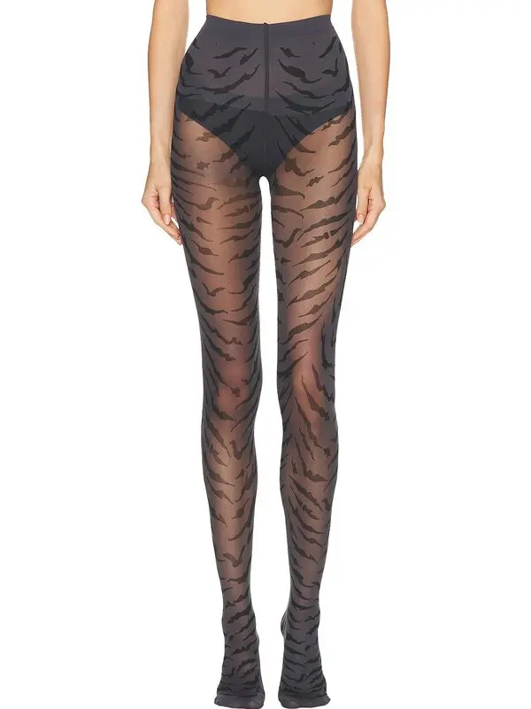 Swedish Stockings Roxana Tiger Tights - Dark Grey