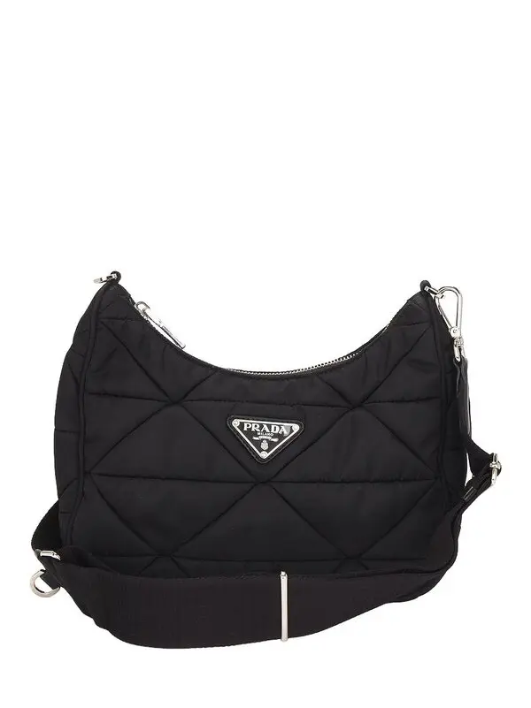 Prada Padded Re-nylon Shoulder Bag - Black