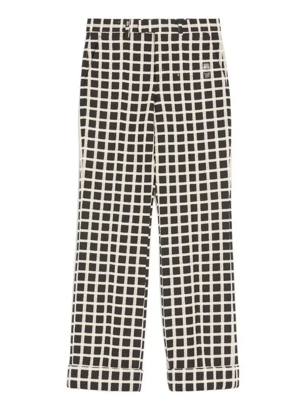Valentino Garavani Check Pattern Trousers - Black/butter