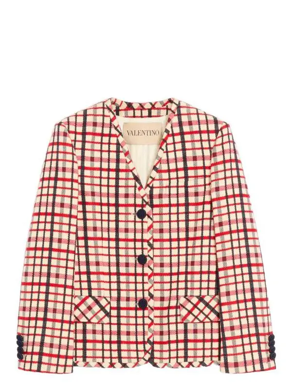 Valentino Garavani Windowpane Check Wool Jacket - Multicolour