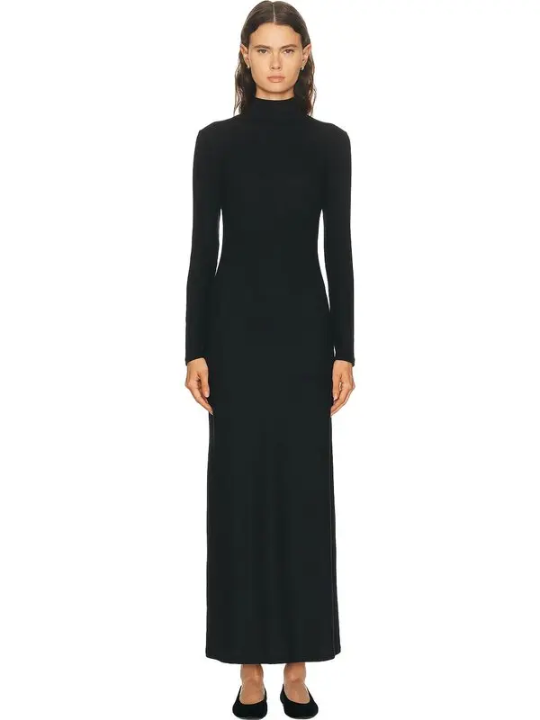LESET Lauren Turtleneck Maxi Dress - Black