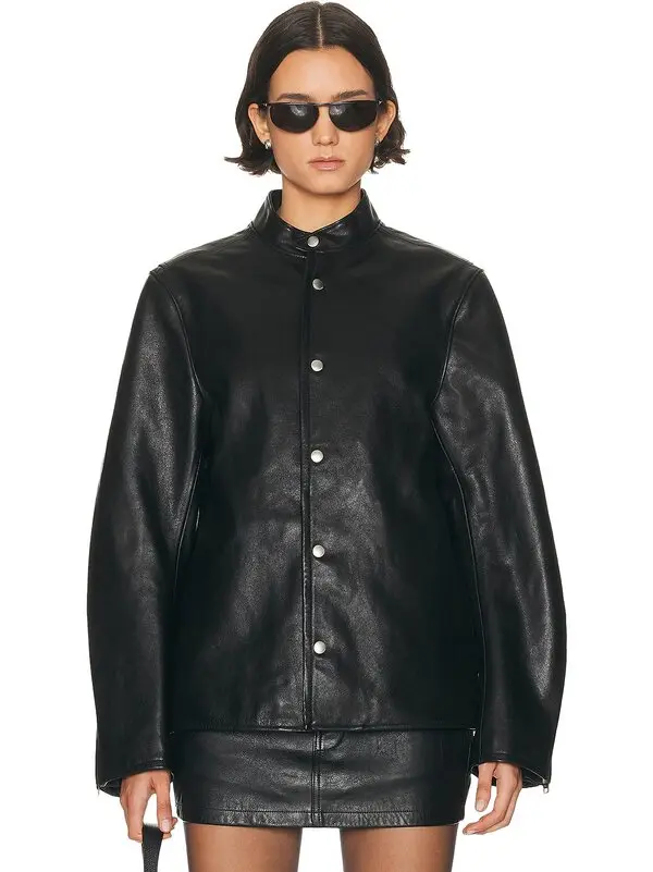 Alexander Wang Curved Sleeve Moto Jacket - Black