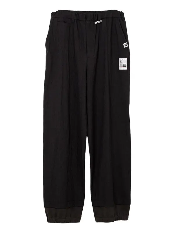 Mihara Yasuhiro Mix Layered Wool Pants - Black