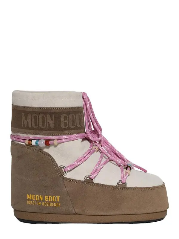 Moon Boot Icon Low Beaded Suede Boots - Brown