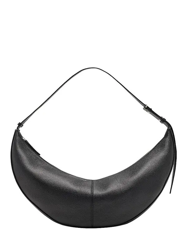 Proenza Schouler White Label Slide Crescent Pebble Leather Hobo Bag - Black