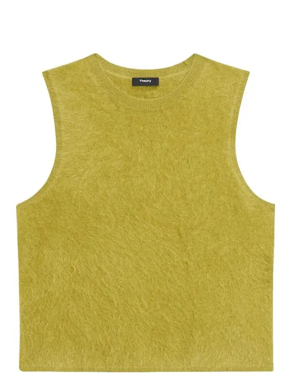 Theory Brushed Cashmere Sweater Vest - Dark Pear