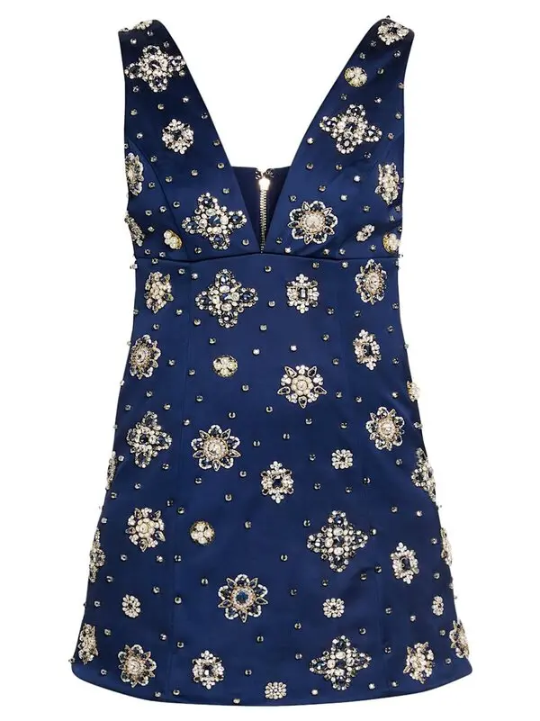 Alice + Olivia Mandy Embellished Mini Dress - Midnight Blue