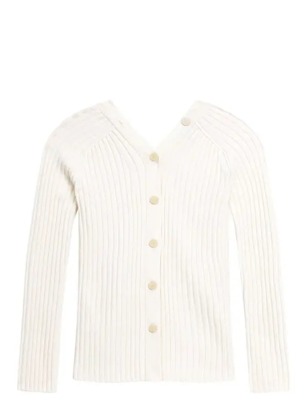 Theory Buttoned Wool-blend Cardigan - White