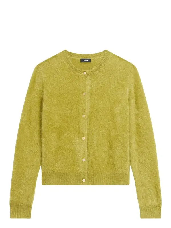 Theory Brushed Cashmere Cardigan - Dark Pear