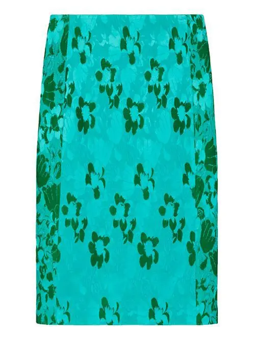 Tory Burch Jacquard Viscose Skirt - Emerald