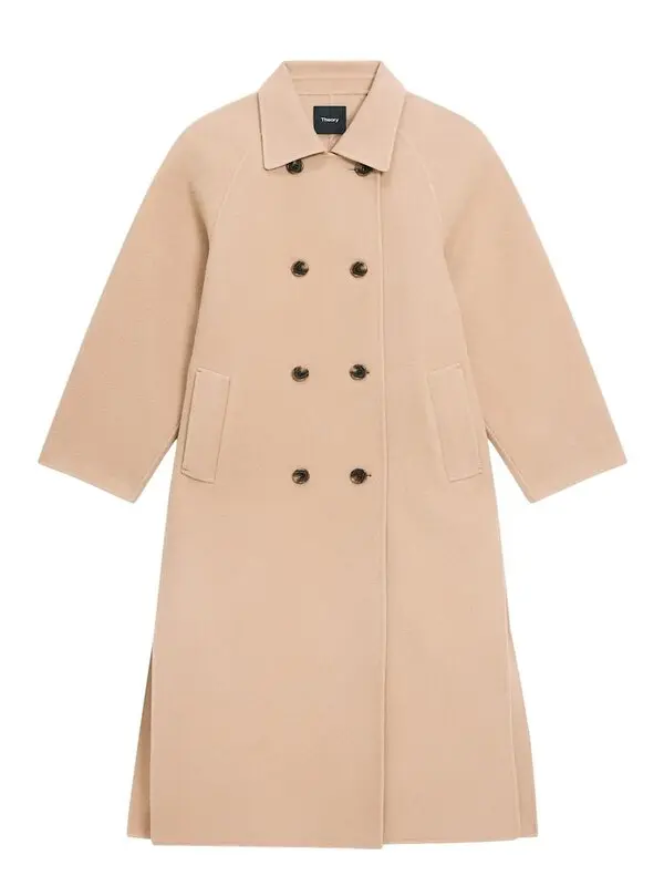 Theory Double-breasted Wool Trench Coat - Palomino -