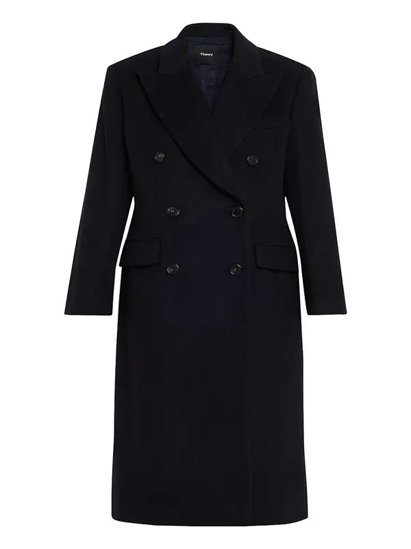 Theory Double-breasted Wool-blend Coat - Baltic - X