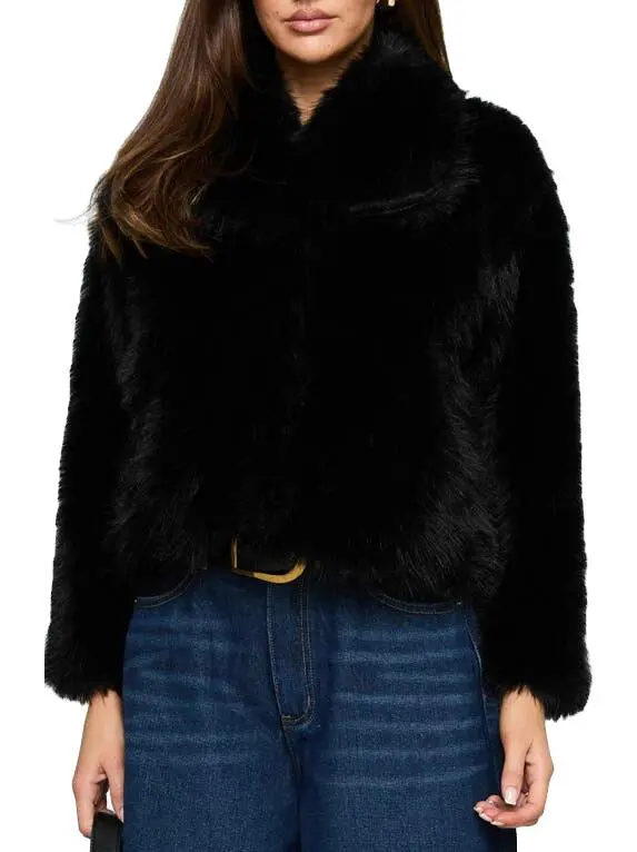 Princess Polly Wayland Faux Fur Jacket - Black