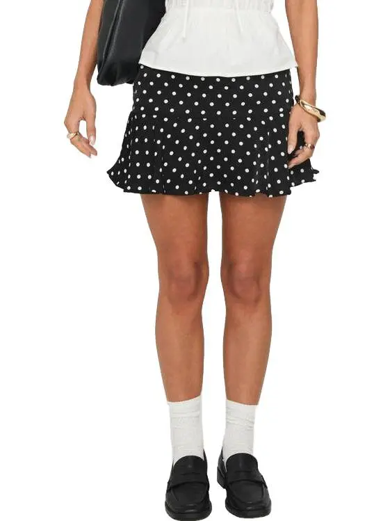 Princess Polly Vanish Dot Mini Skort - Black Polka