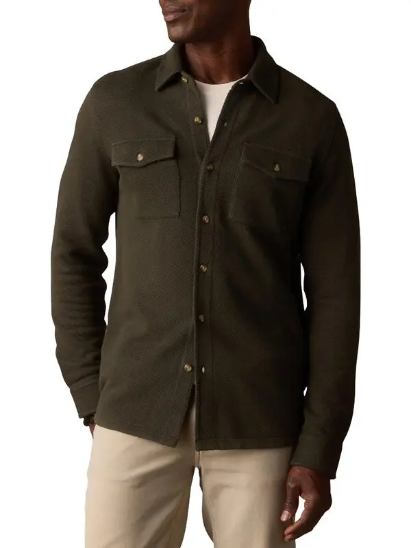 THE NORMAL BRAND Looped Terry Button-up Shirt - Alpine