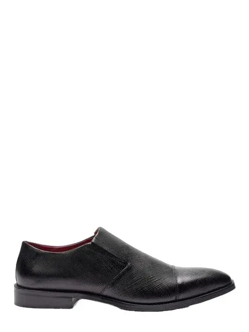 CARLOS SANTANA Eclipse Cap-toe Leather Loafers - Black Leather