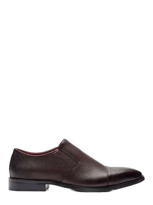 CARLOS SANTANA Eclipse Cap-toe Leather Loafers - Brown Leather