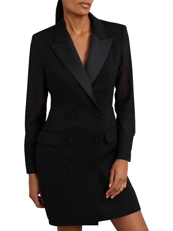 REISS Adina Double-breasted Blazer Dress - Black