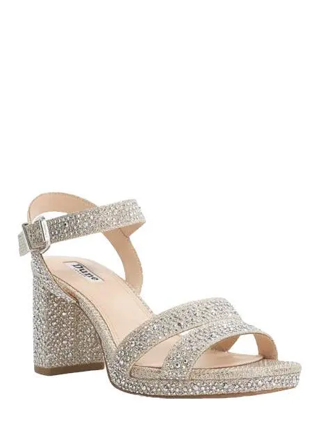 Dune London Manifesting Platform Sandal - Gold Rhinestones