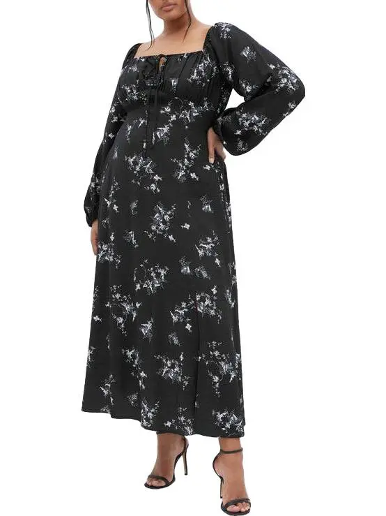 City Chic Floral Print Long Sleeve Dress - Soul Floral
