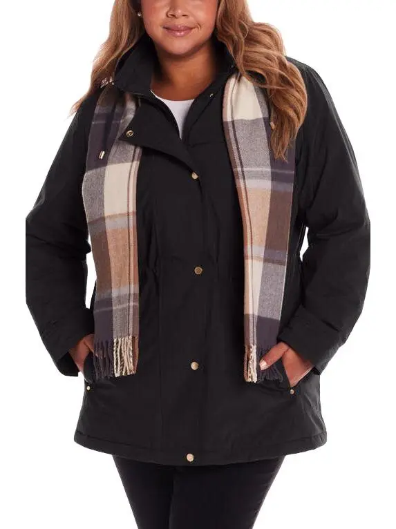 Gallery Water Resistant Insulated Stadium Jacket - Black