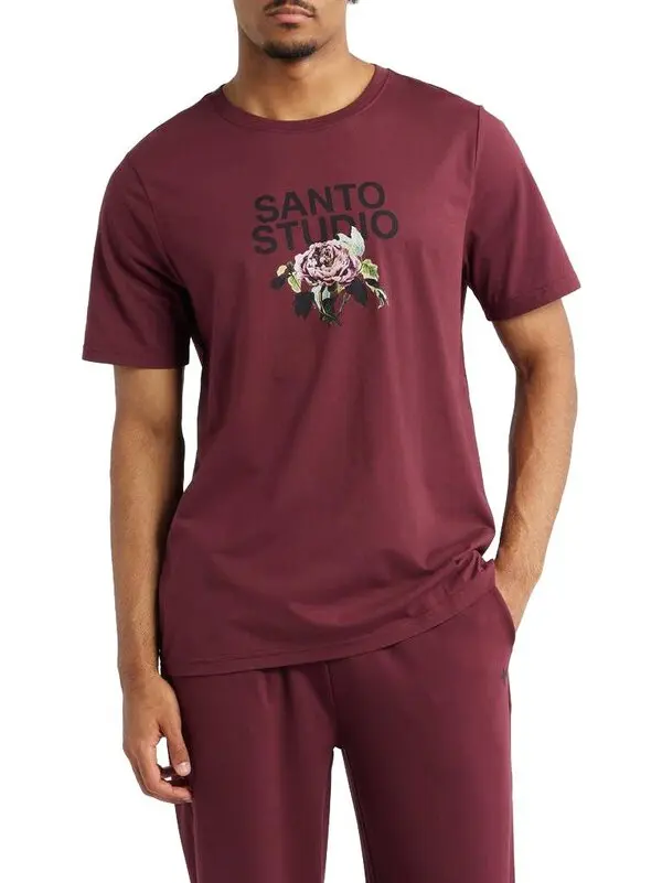 SANTO STUDIO Tempo Rose Ultra Tee - Merlot