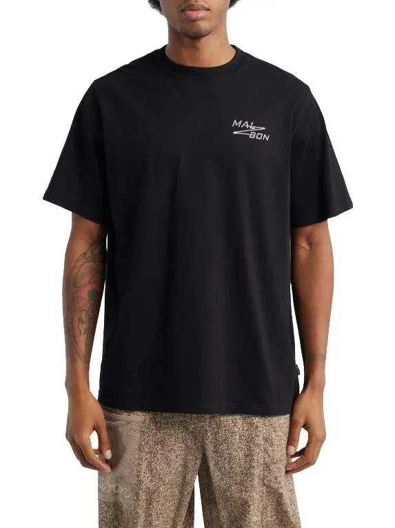 MALBON Bermuda Sport Utility Graphic T-shirt - Black