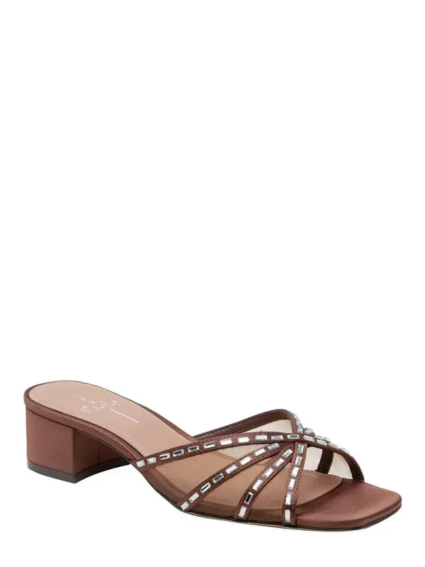 Linea Paolo Ivona Embellished Slide Sandal - Chocolate